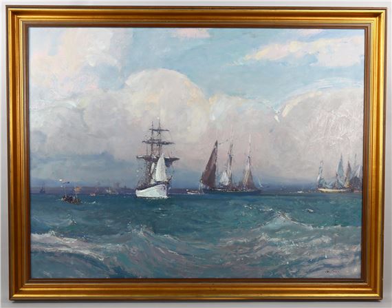 Geoffrey Chatten | Sailing ships off Gorleston | MutualArt