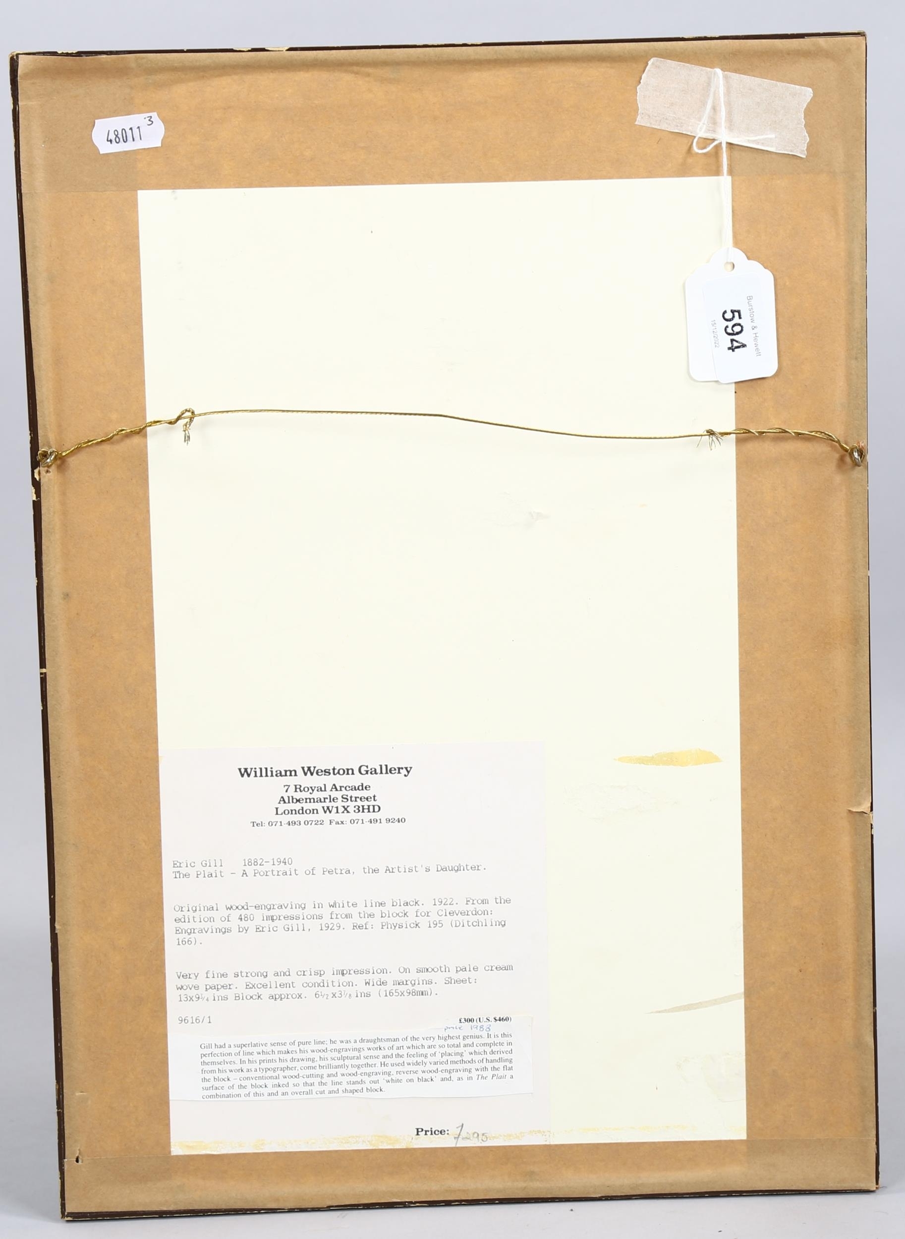 Eric Gill | The Plait - a portrait of Petra the artist's daughter (1922 ...