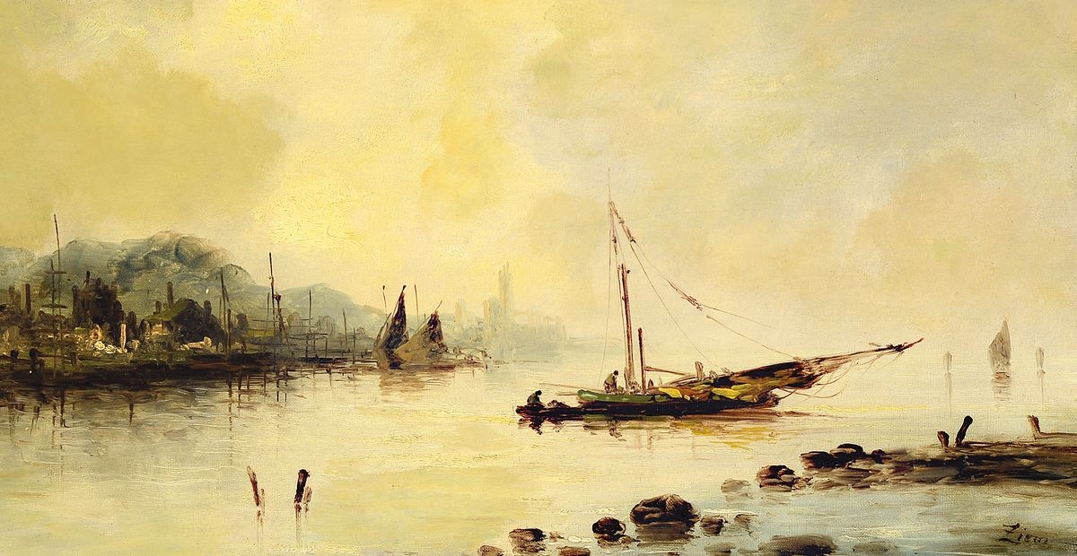 Félix Ziem | evening mood in the lagoon of Venice (1857) | MutualArt
