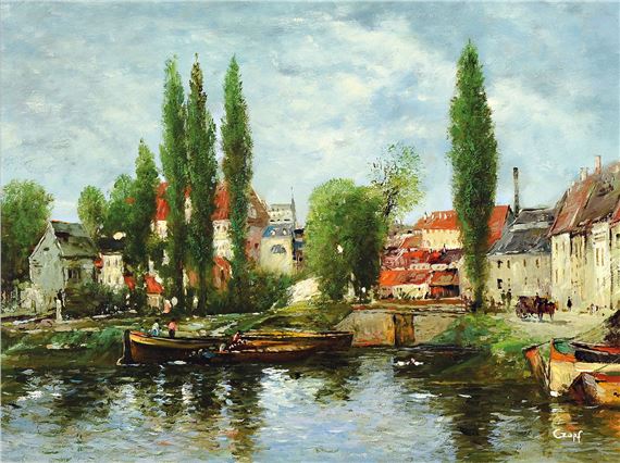 Carl Zopf | View ofthe harbor of a northern European city, | MutualArt