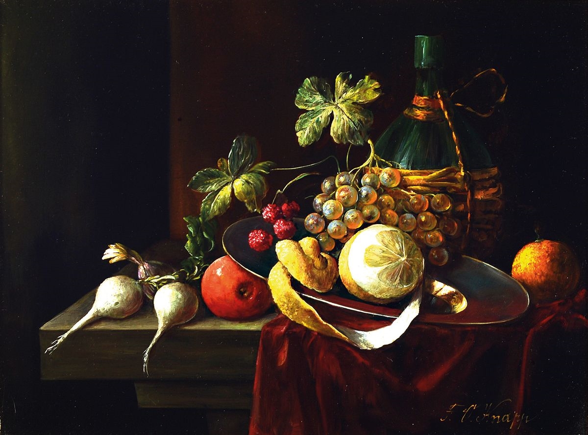 F. Oskar Knapp | food still life with vanitas symbolism | MutualArt