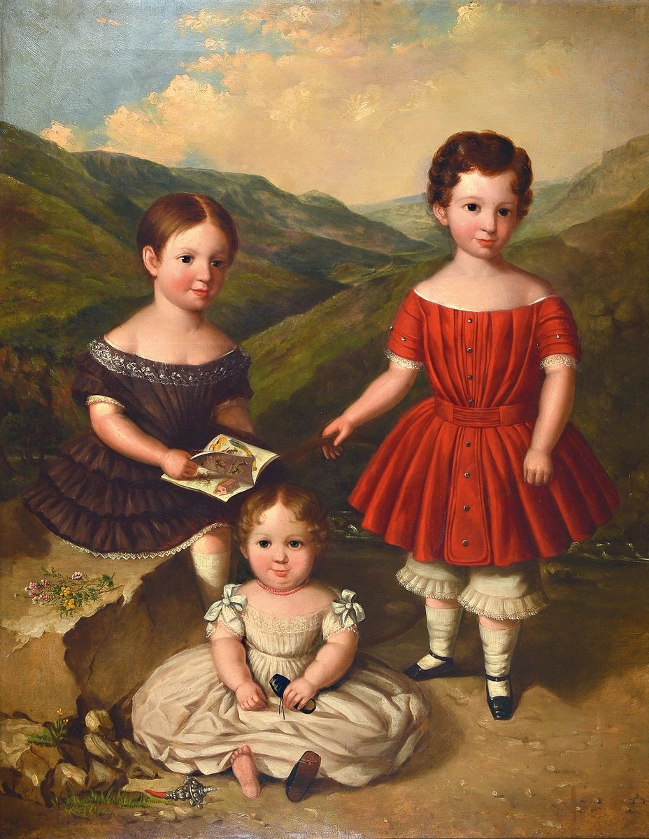 English School, 19th Century | Biedermeier portrait of three children ...