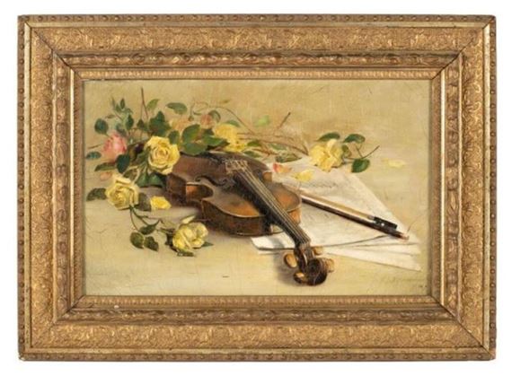 T B Stephenson | Oil Painting of Violin Signed T.B. Stephenson. | MutualArt