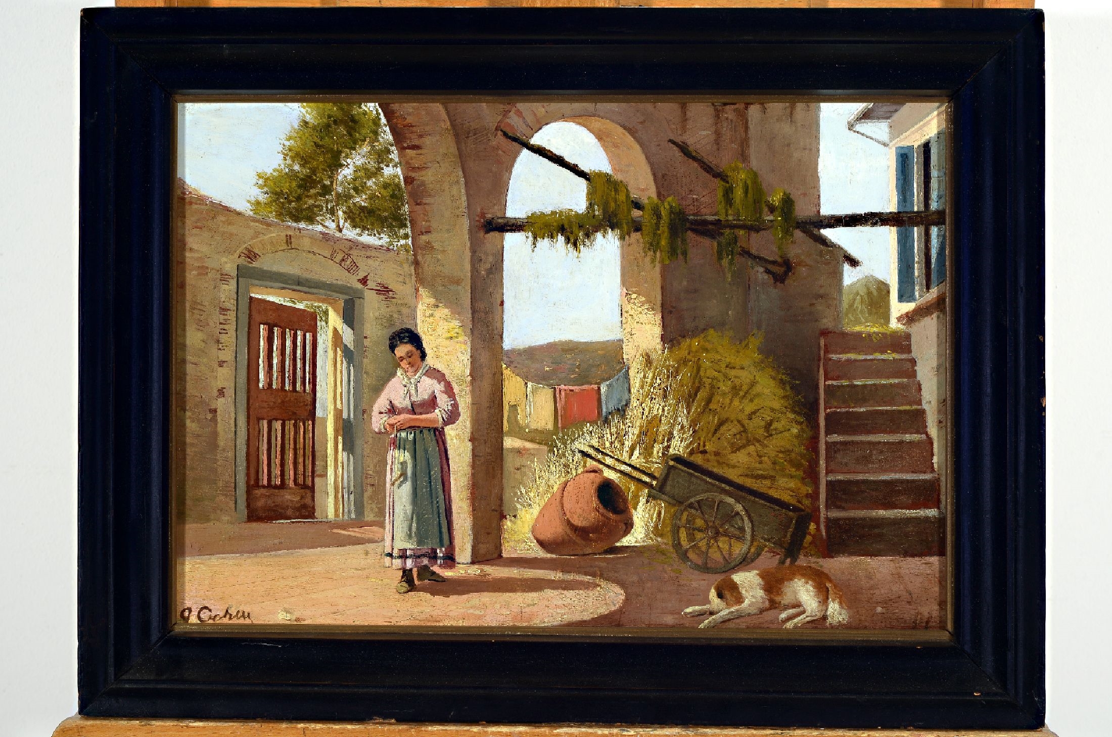 Georg Nicolaj Achen | woman in the inner courtyard | MutualArt