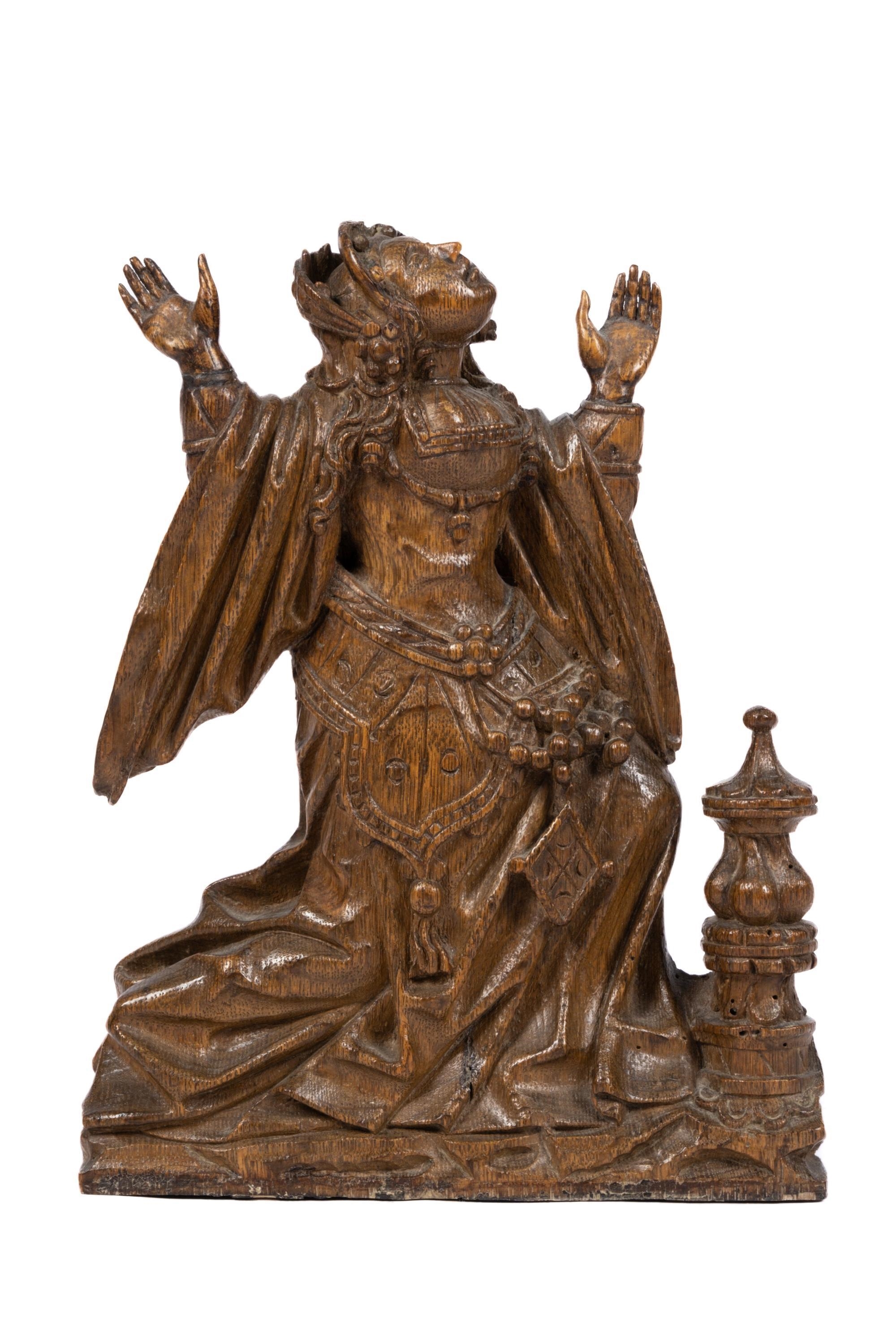 Flemish School, 15th Century | A Flemish carved oak figure of Mary ...