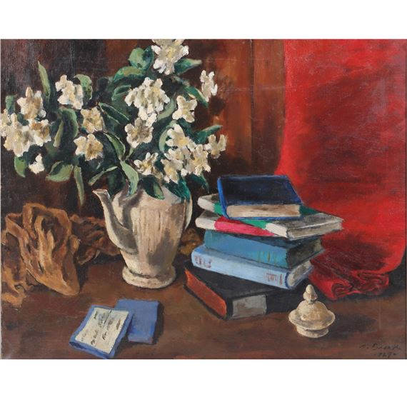 Alexander Brook | No. 4 Still Life with books (1929) | MutualArt