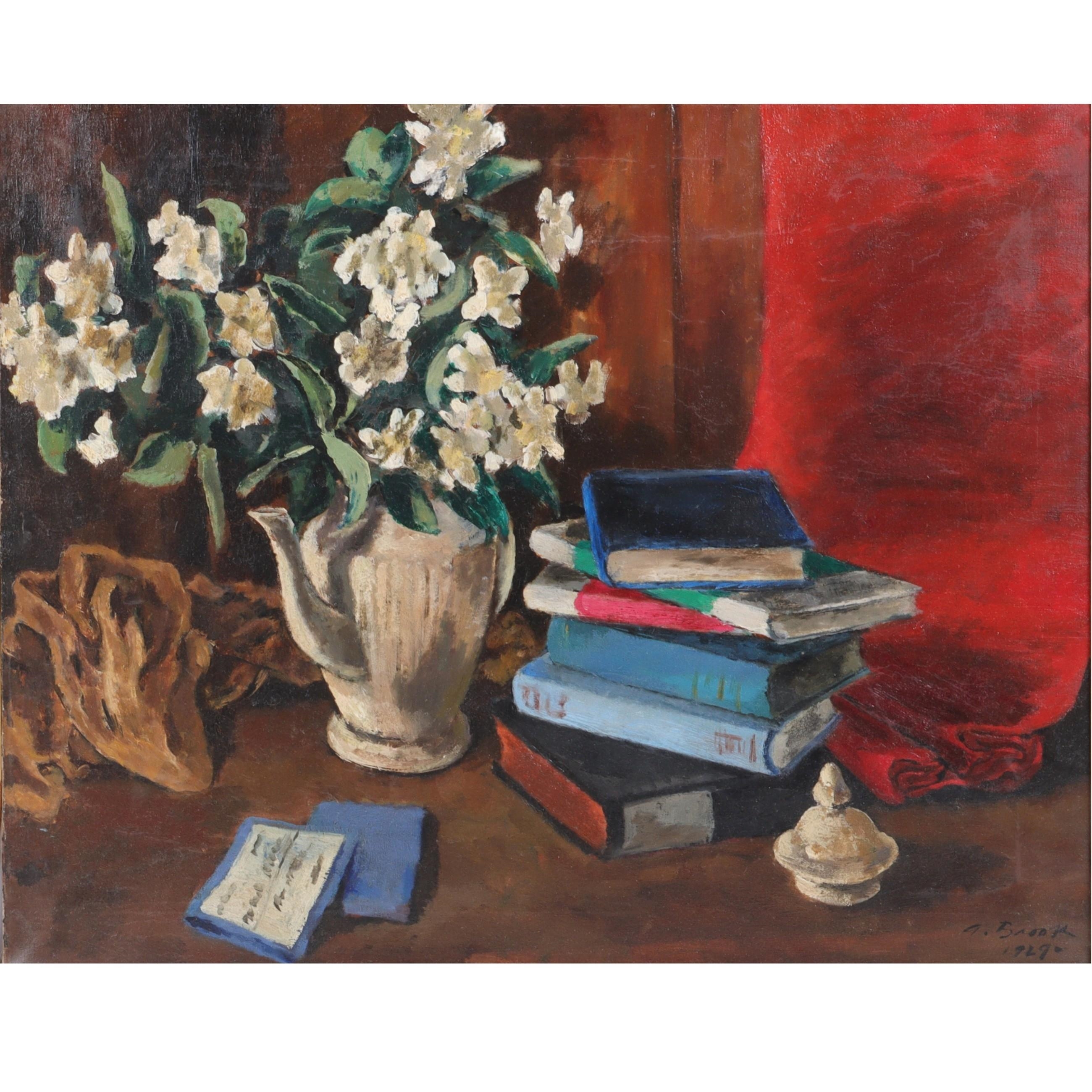 Alexander Brook | No. 4 Still Life with books (1929) | MutualArt