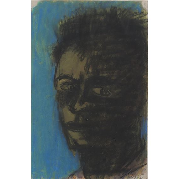 Lester Johnson | portrait of a man (1961) | MutualArt