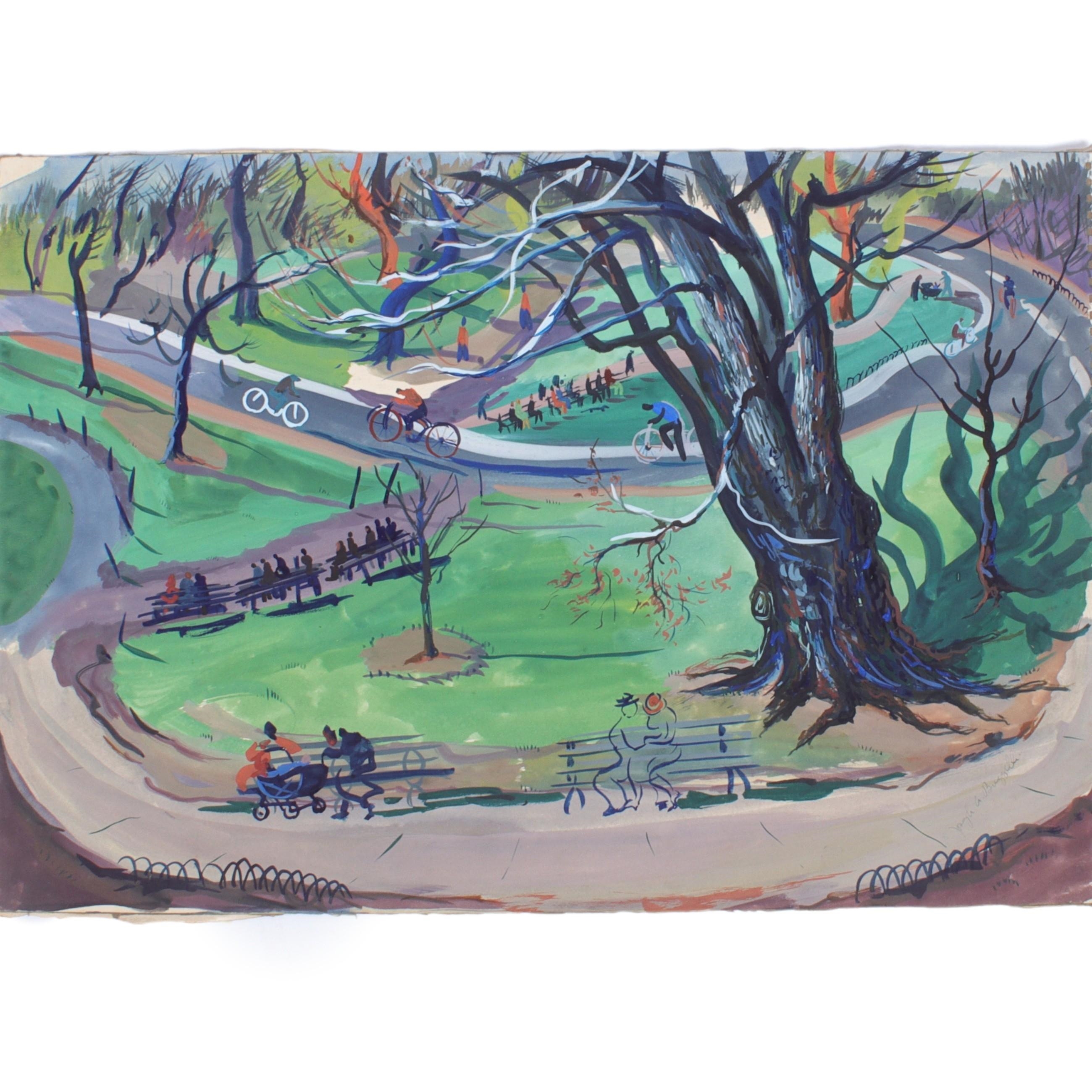 Joseph Anthony Buzzelli | Park Scene | MutualArt