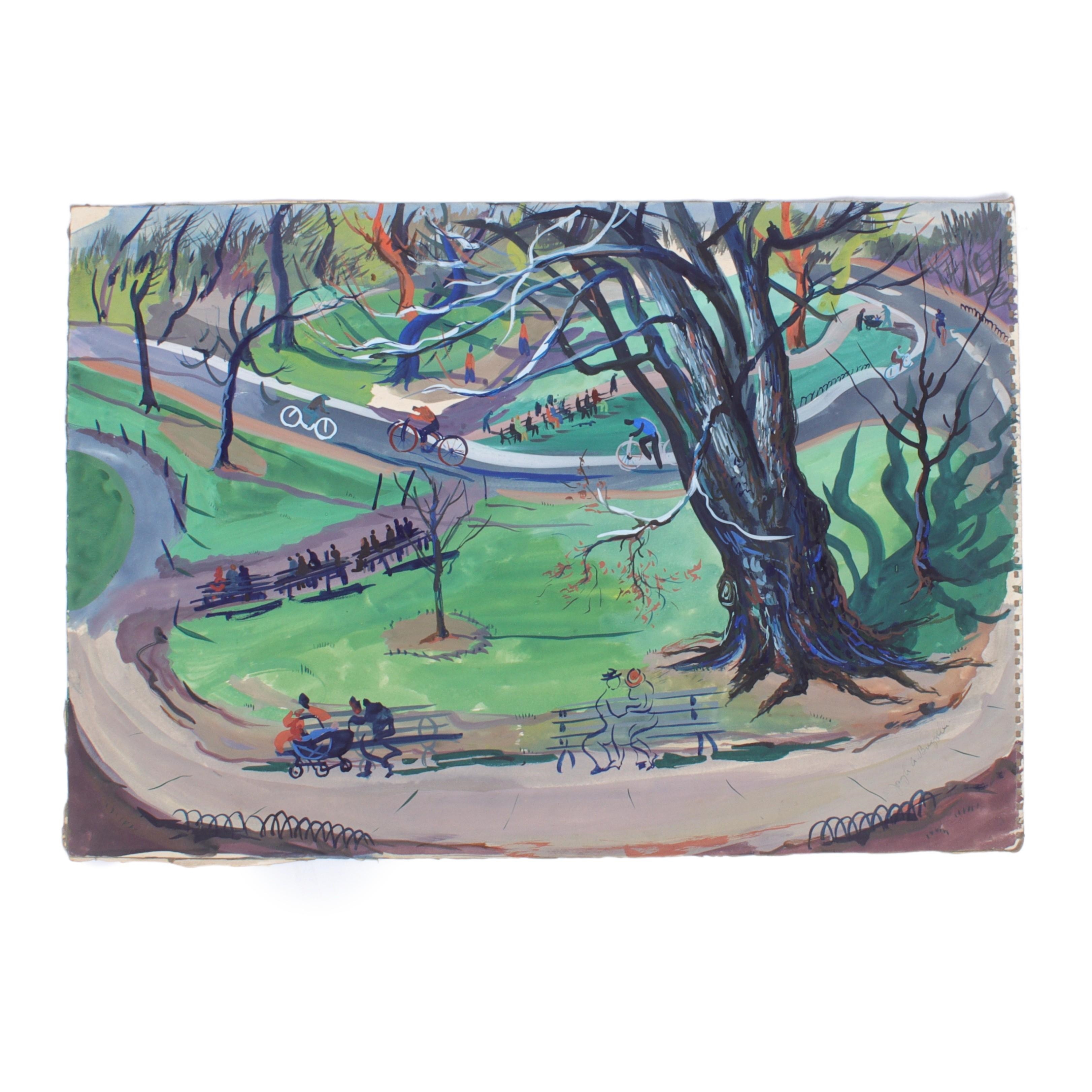 Joseph Anthony Buzzelli | Park Scene | MutualArt