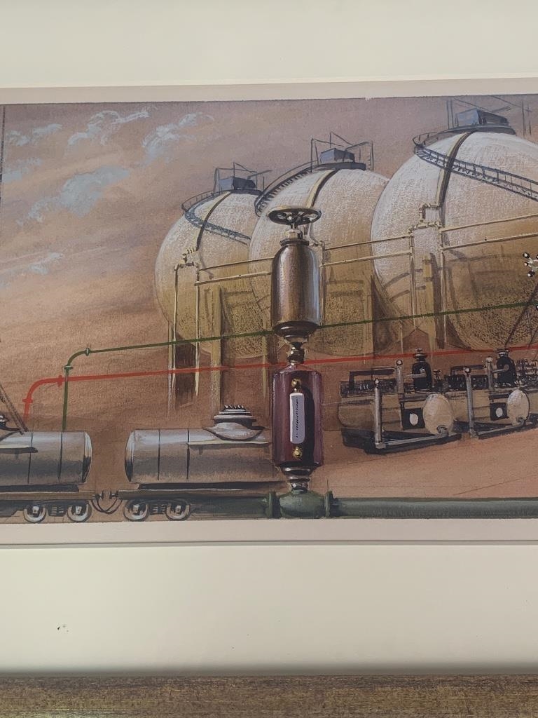 Gilbert Hancox | mural study illustration for latex factory, New York ...