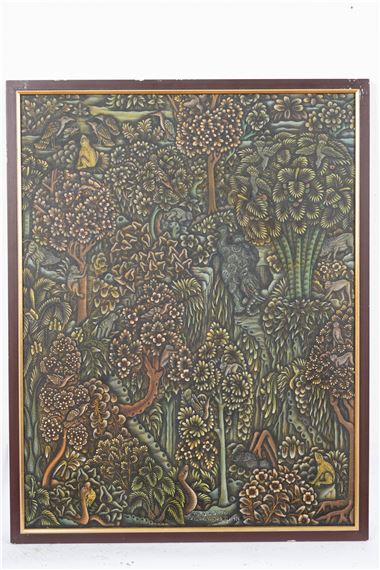 Ida Bagus Made Togog | A jungle with various trees and animals, among ...