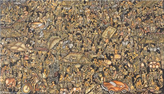Wayan Bendi | A lively scene in Bali | MutualArt