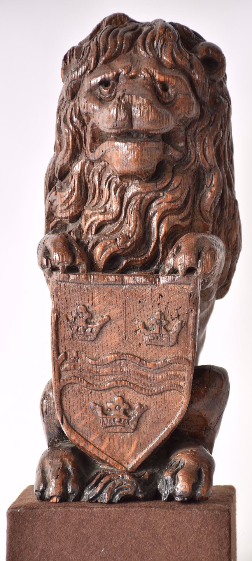 Netherlandish School, 17th Century | LION WITH COAT OF ARMS, carved oak ...