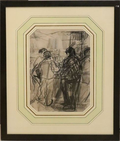 Farid Aouad | Personnages de dos Crayons sur papier signés en bas à ...