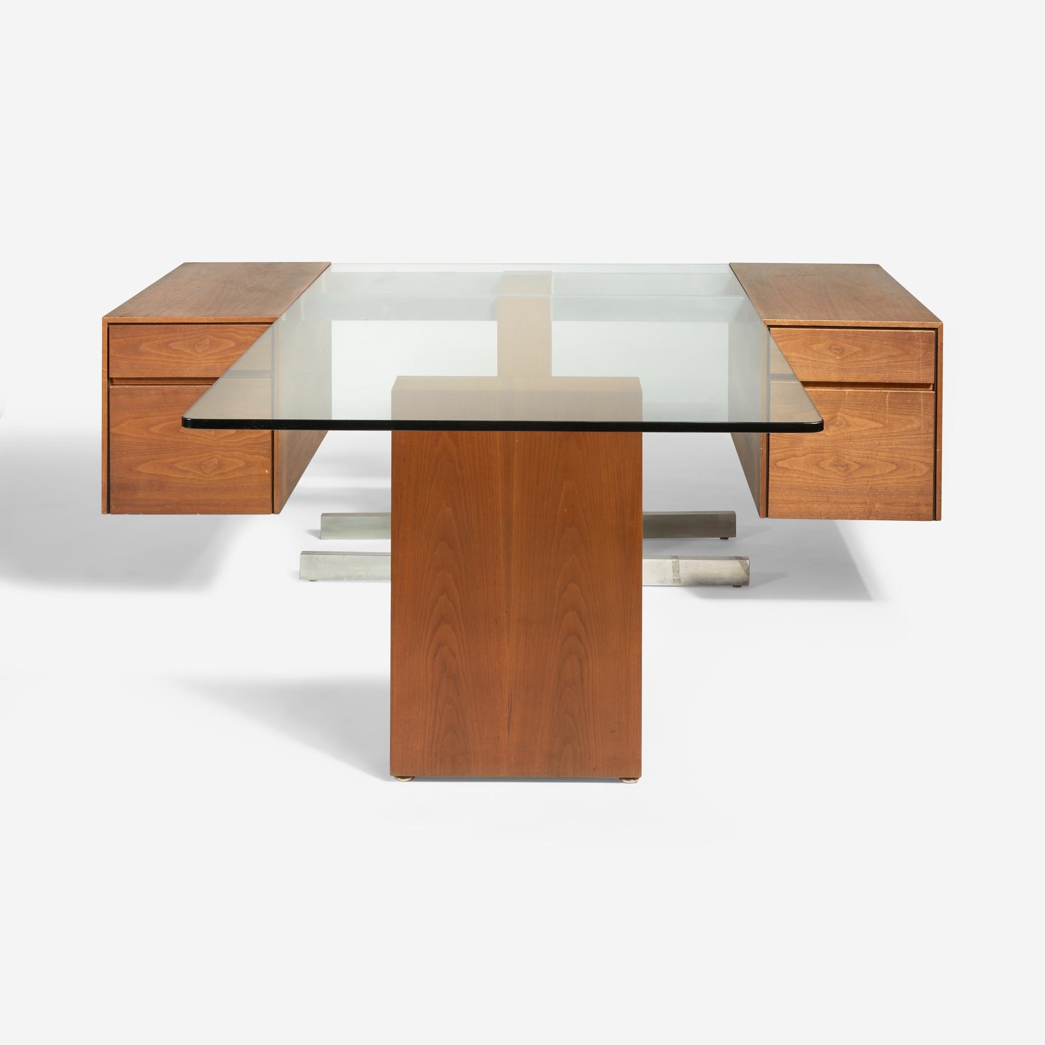 Vladimir Kagan | Glass-Top Cantilevered Partner's Desk, USA, circa 1970 ...