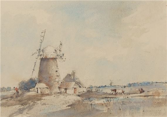 Arthur Edward Davies | Norfolk Mill | MutualArt