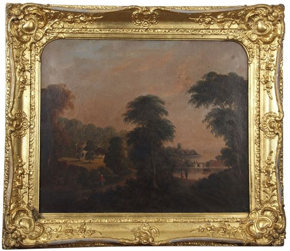James Arthur O'Connor | Landscape with figures and a bridge in the ...