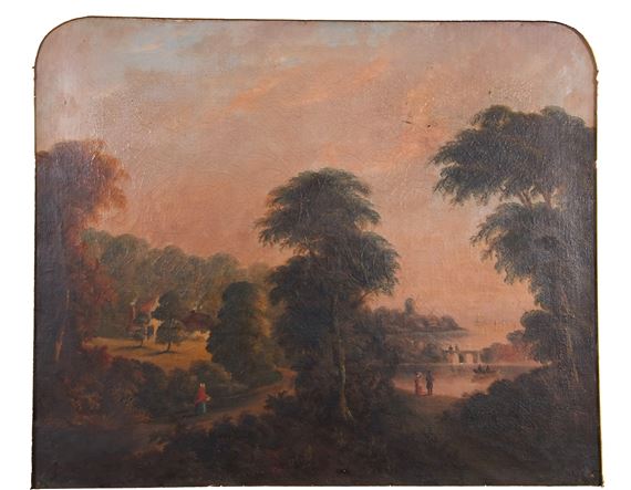 James Arthur O'Connor | Landscape with figures and a bridge in the ...