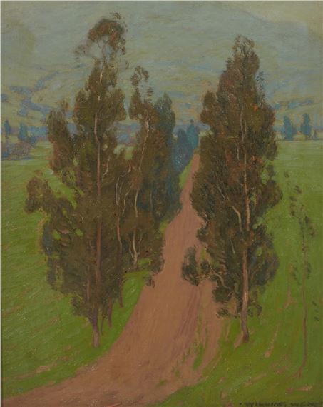 William Wendt | Eucalyptus trees along a road | MutualArt