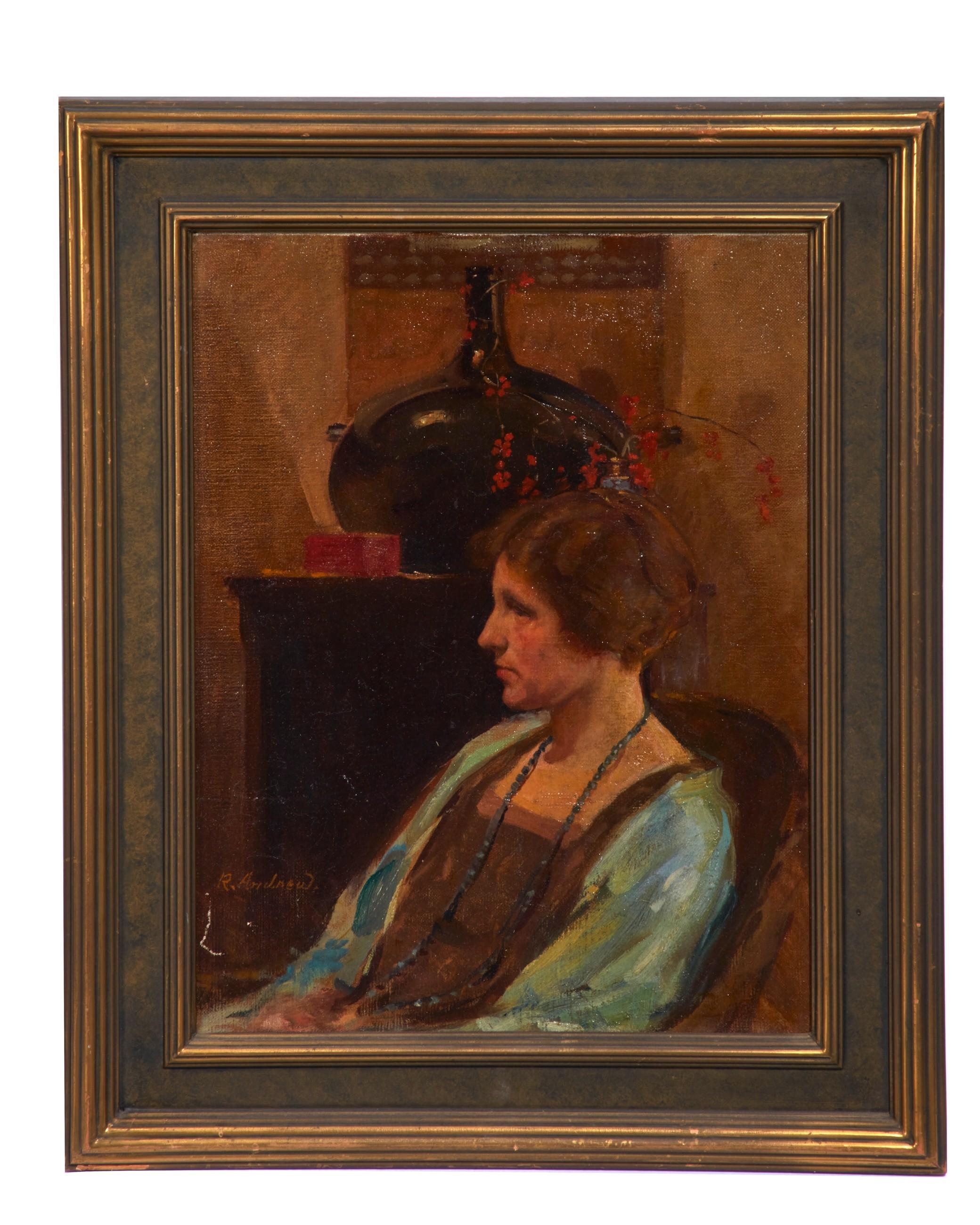 Richard Andrew | Portrait of a seated lady | MutualArt