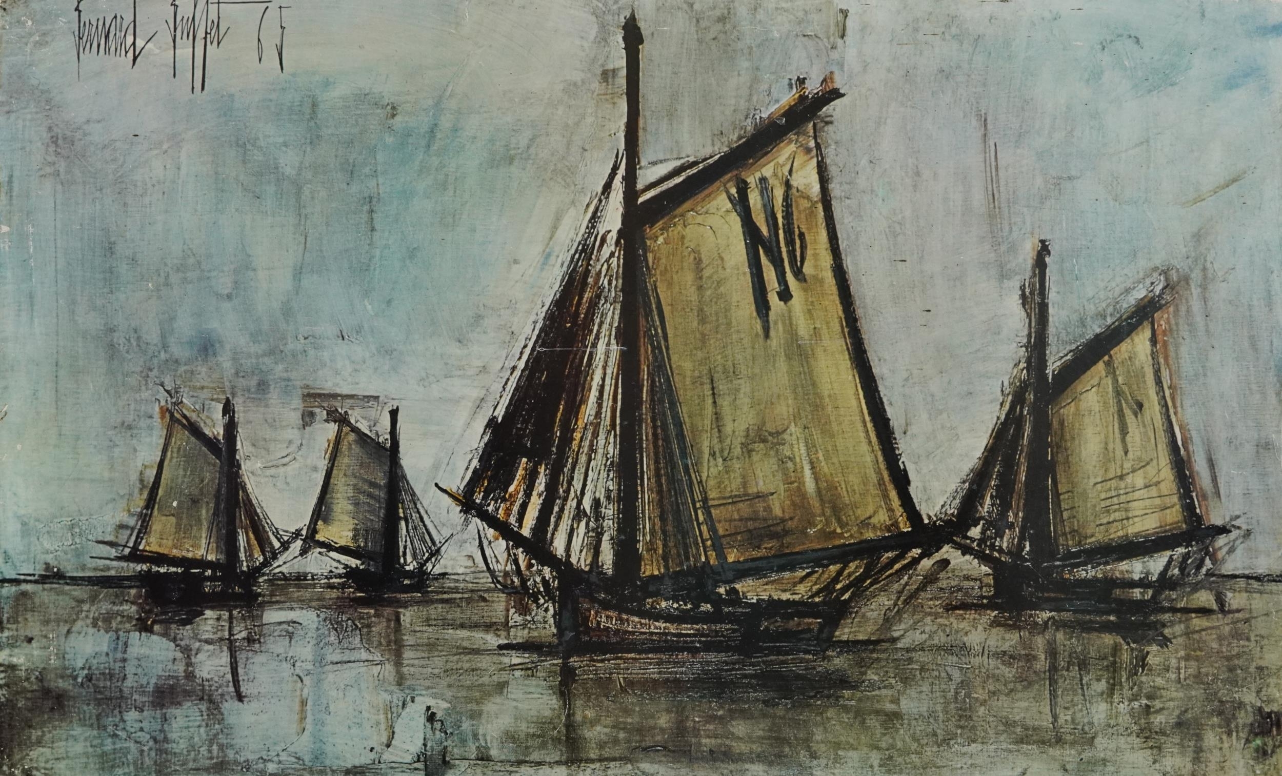 Bernard Buffet | Boats on water | MutualArt