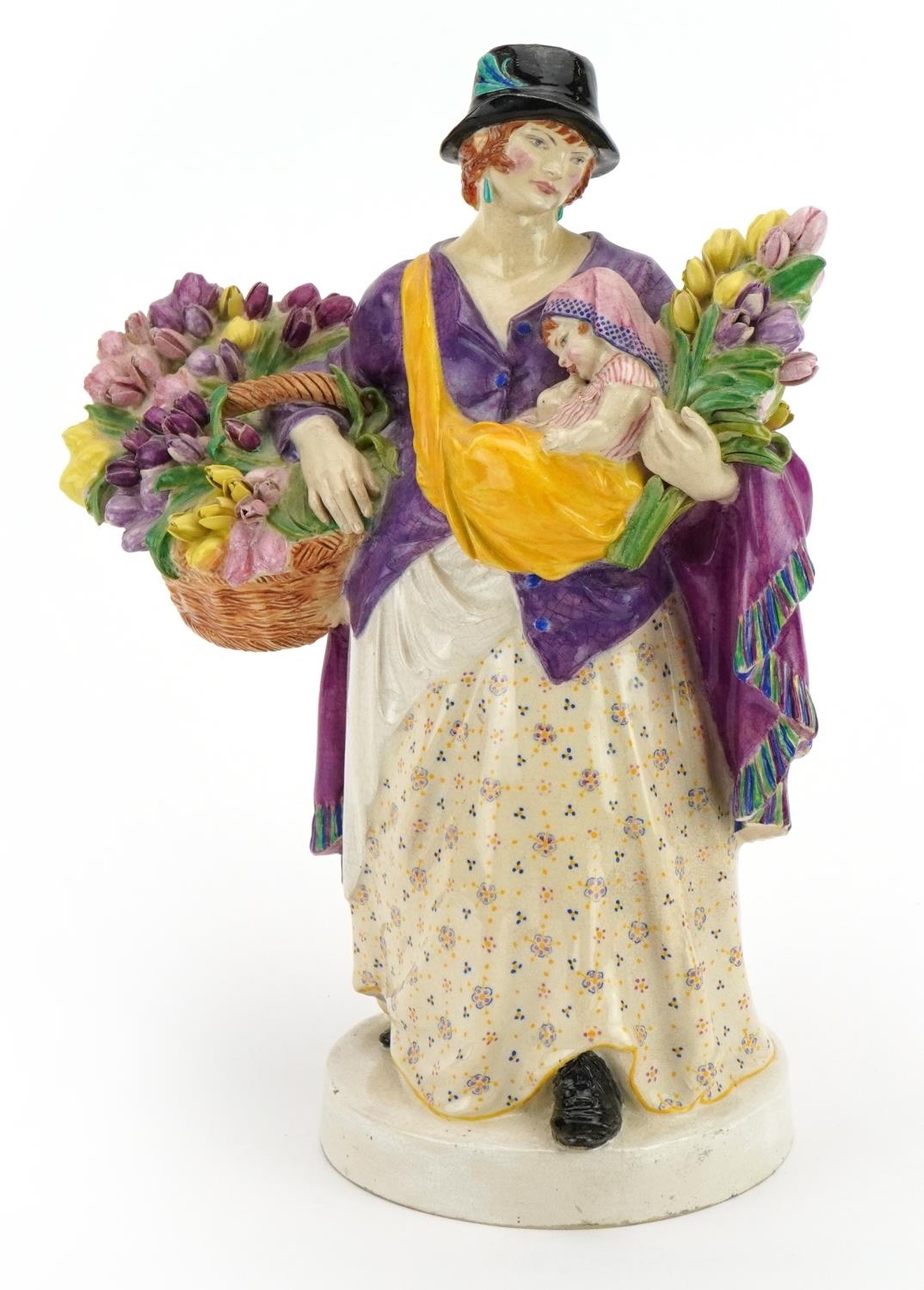 Charles Vyse | Chelsea Pottery figurine of a mother with child holding ...