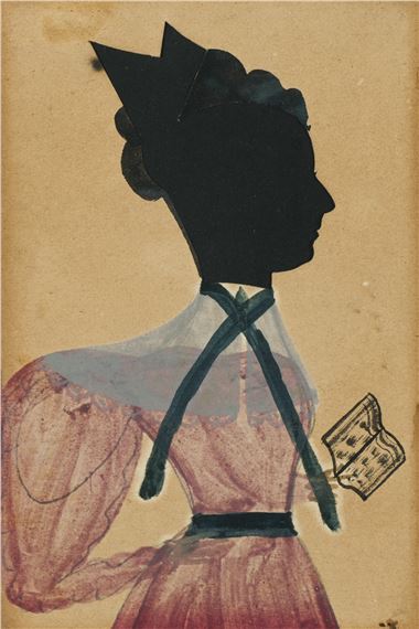 Ezra Wood | SILHOUETTE PORTRAIT OF A LADY IN PINK READING A BOOK ...