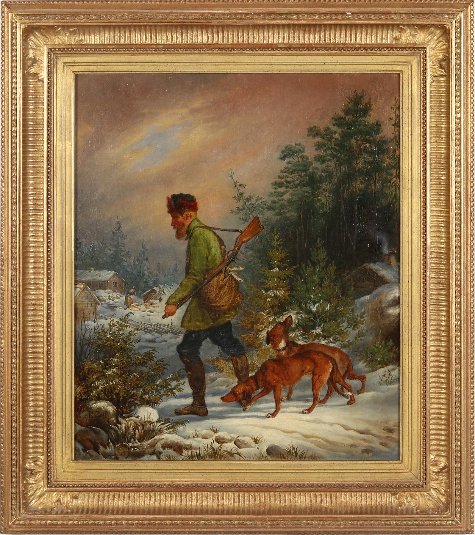 Kilian Zoll | Jägare med jakthundar | MutualArt