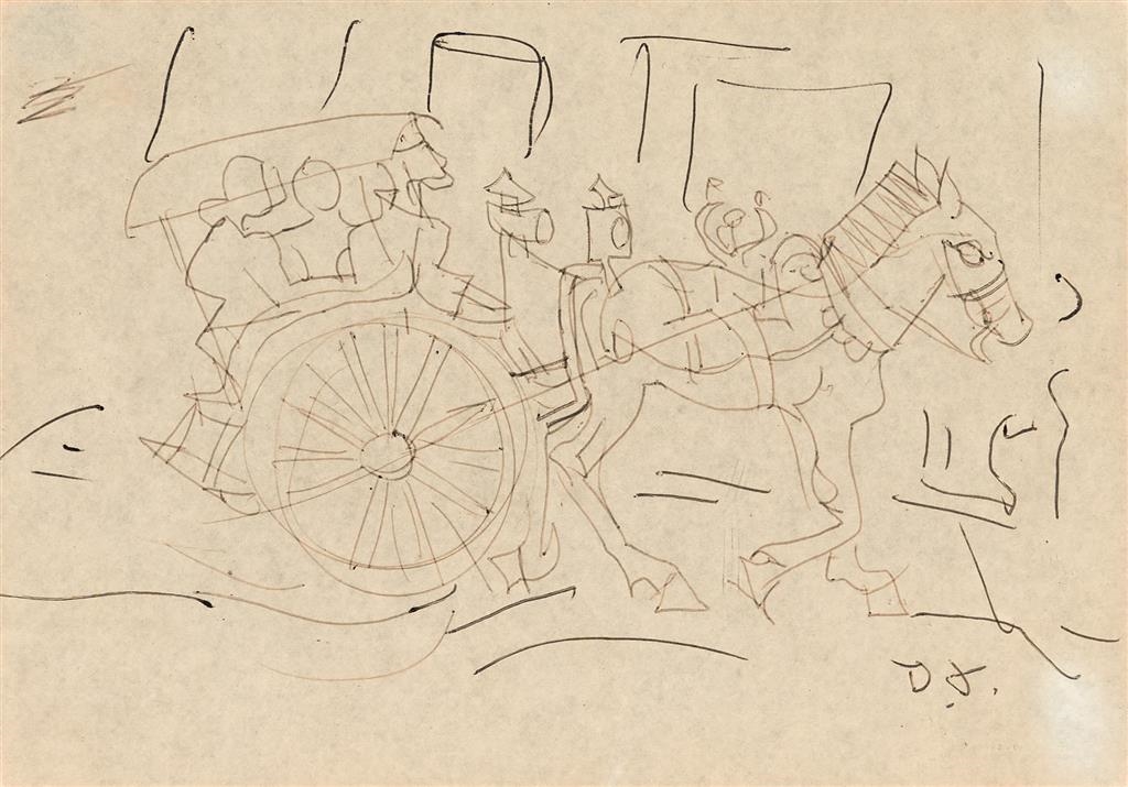 Donald Friend | Horse Cab | MutualArt