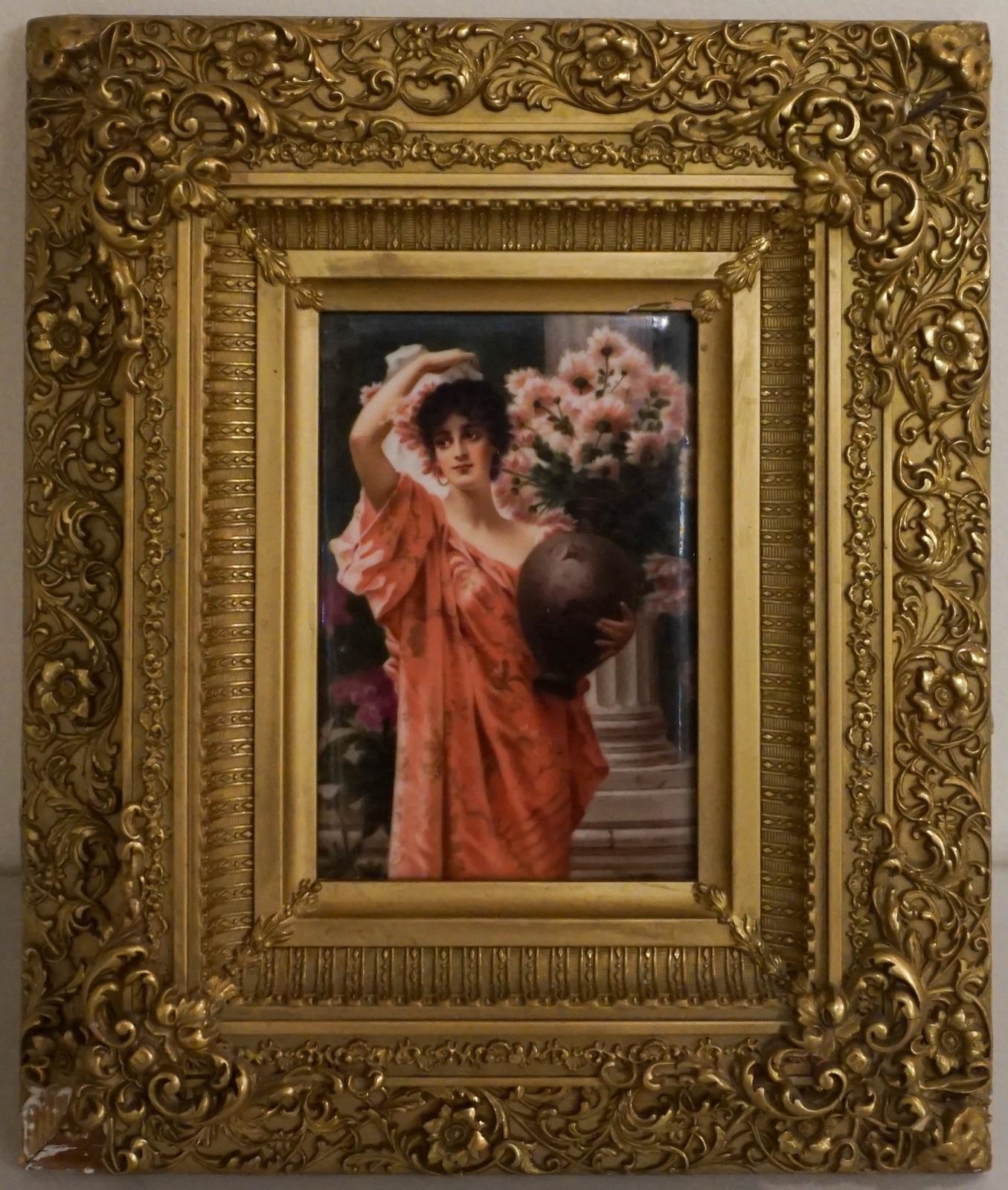 Conrad Kiesel | Porcelain Plaque of Chrysanthème | MutualArt