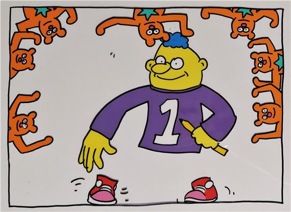 Keith Haring | Original and unique animation cell drawing for Sesame ...