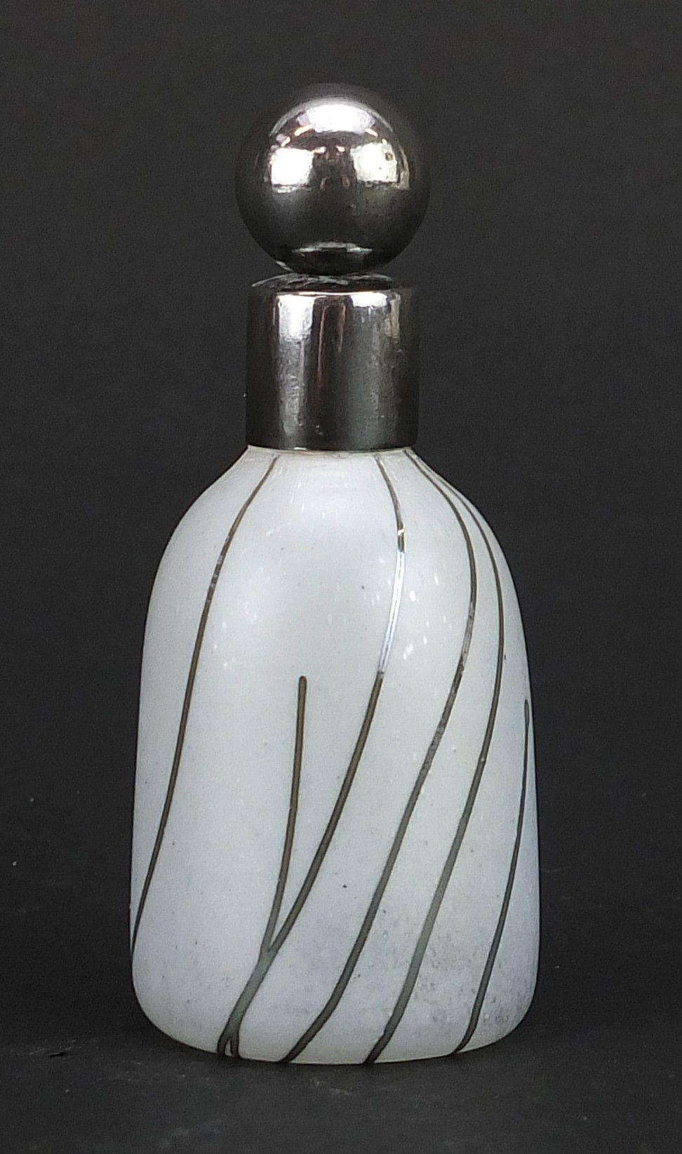 John Ditchfield | Glasform iridescent art glass scent bottle with white ...