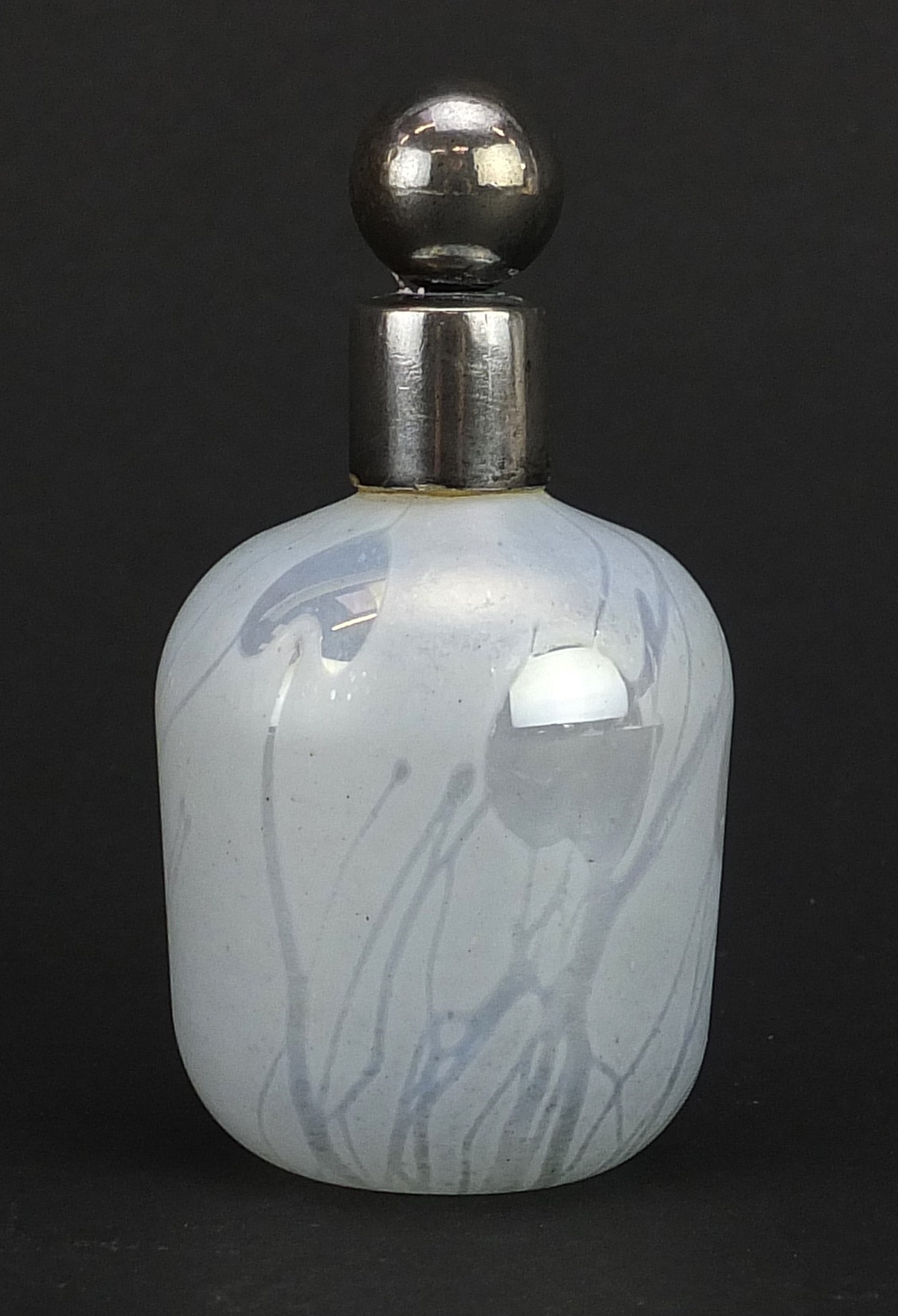 John Ditchfield | Glasform iridescent art glass scent bottle with white ...