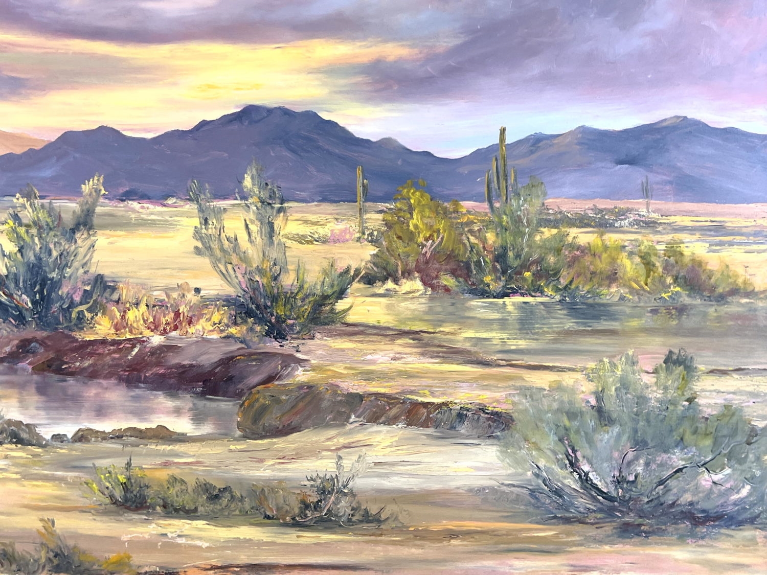 Ruth K. Brady | Western desert cactus scene | MutualArt