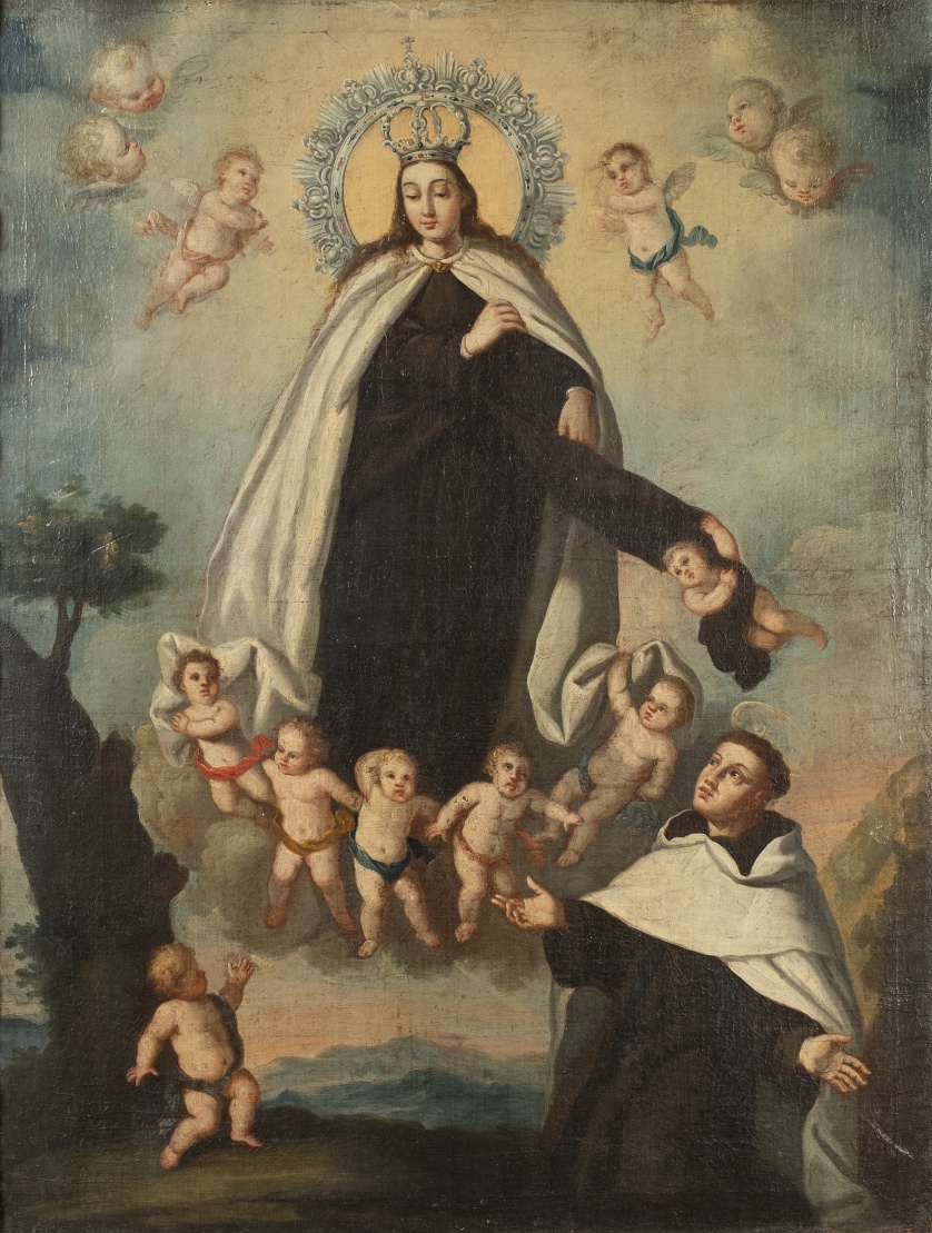 Madrid School, 19th Century | Nuestra Señora del Carmen dando el Santo ...
