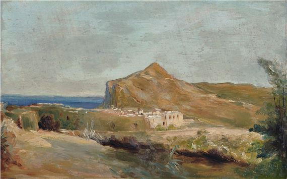Carl Blechen | Mönch auf der Terrasse (1835) | MutualArt