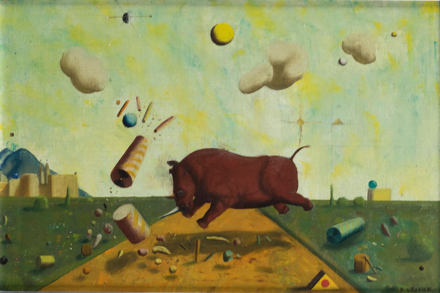 Vojo Stanić | Rinoceronte infuriato (1974) | MutualArt