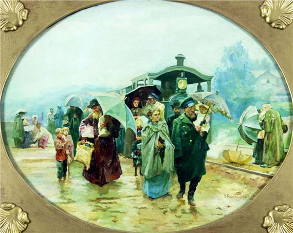 Nikolai Kasatkin | Rain Station Scene | MutualArt