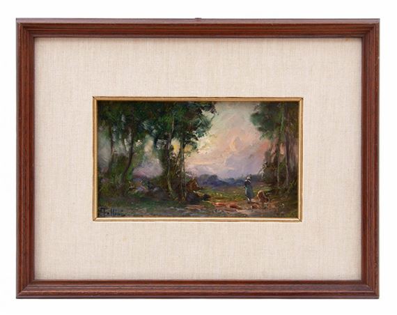 Carlo Follini | Paesaggio con figura | MutualArt