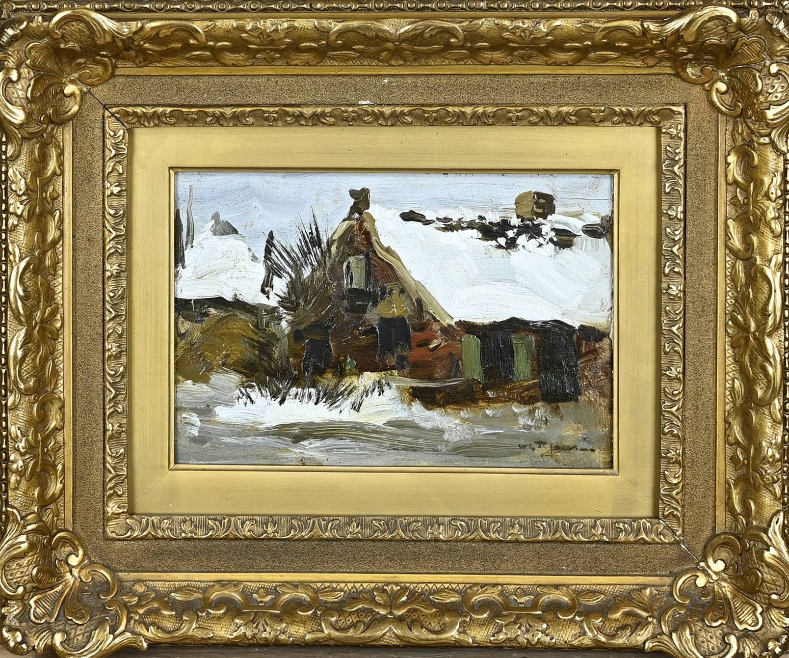 Willem George Frederik Jansen | Boerderij in de sneeuw | MutualArt