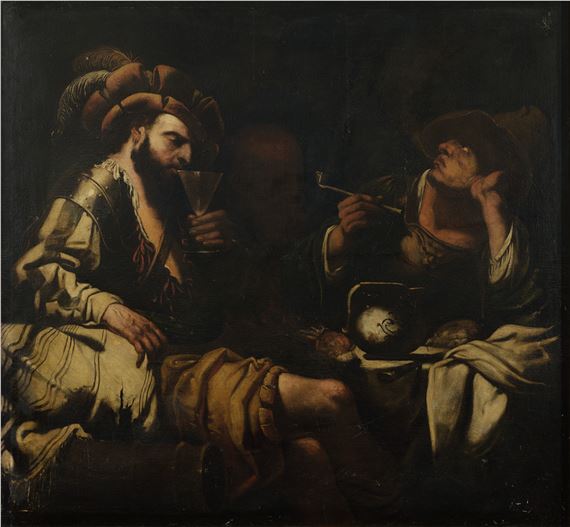 Pietro Negri | Soldiers smoking and drinking | MutualArt