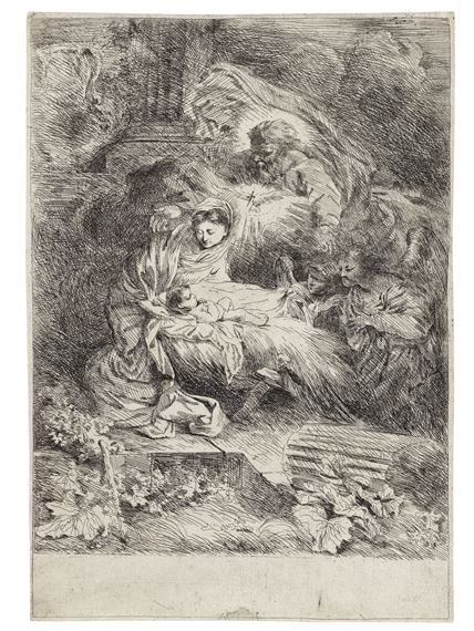 Giovanni Benedetto Castiglione | Nativity with God the Father and ...