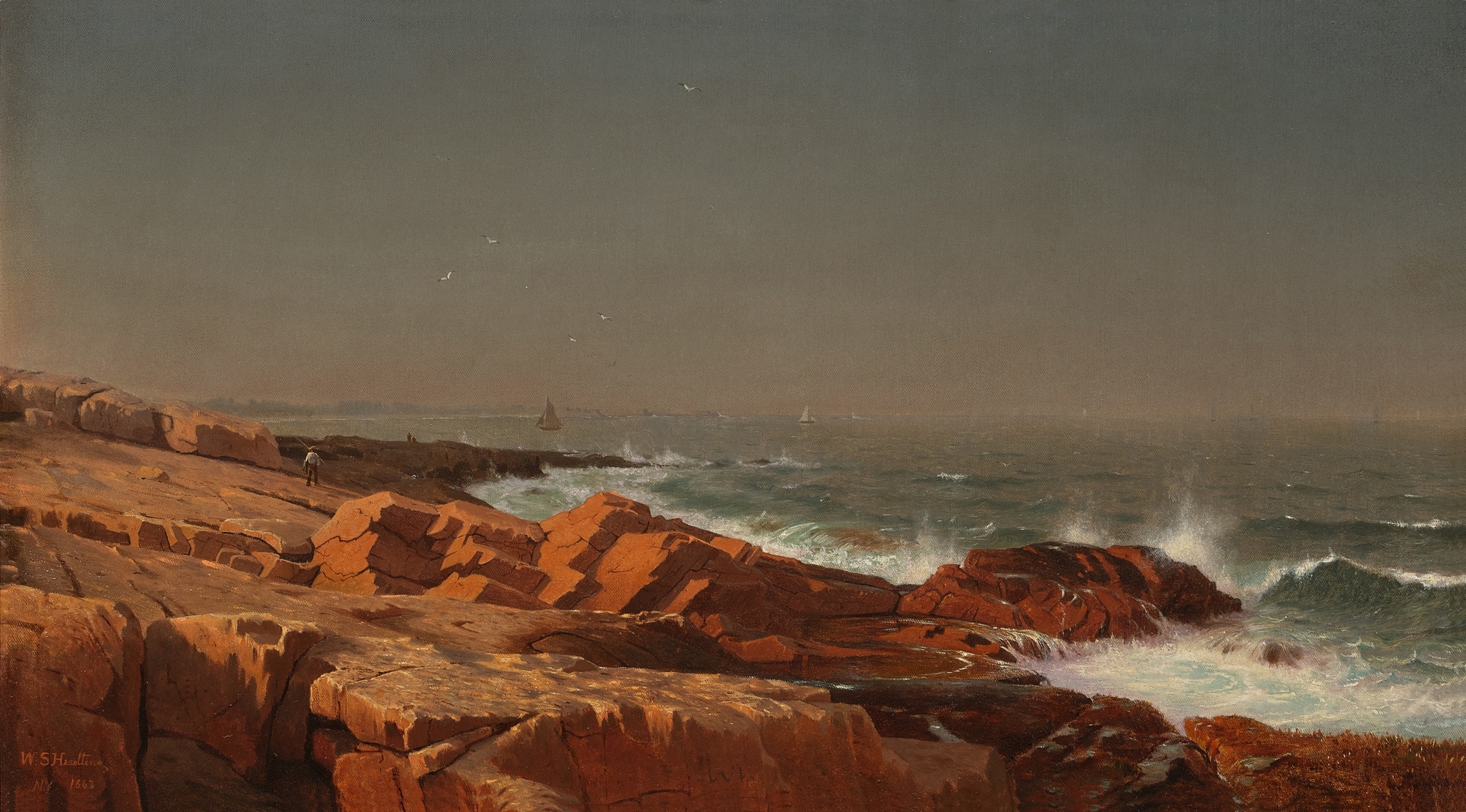 William Stanley Haseltine | Rocks at Halibut Point, Cape Ann ...