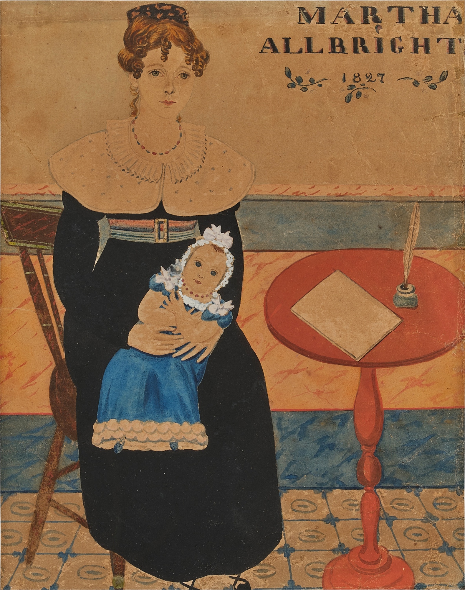 Guilford Limner | Pair of Portraits: George and Martha Albright (Circa ...