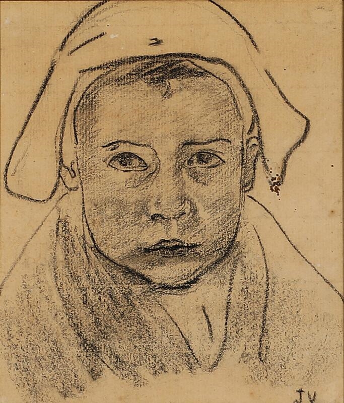 Jan Verkade | Portrait of girl from Bretagne | MutualArt