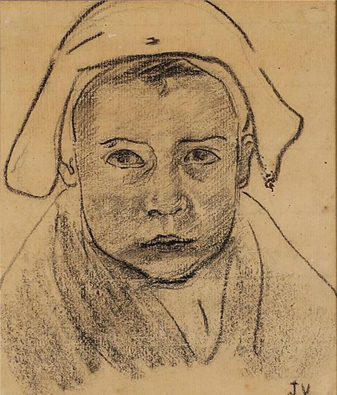 Jan Verkade | Portrait of girl from Bretagne | MutualArt