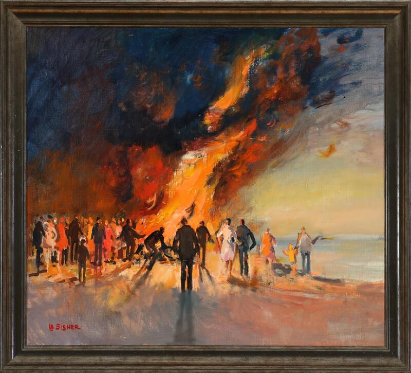 Ib Eisner | Sct. Hans aften ved stranden | MutualArt