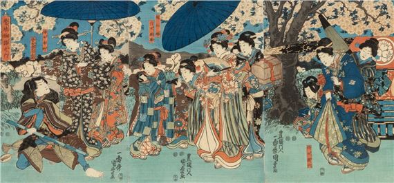 Utagawa Kunisada II | The Tale of the Japanese Nightingale (Circa 1850 ...