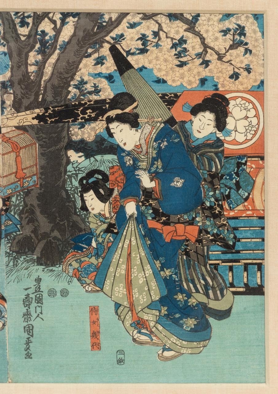 Utagawa Kunisada II | The Tale of the Japanese Nightingale (Circa 1850 ...